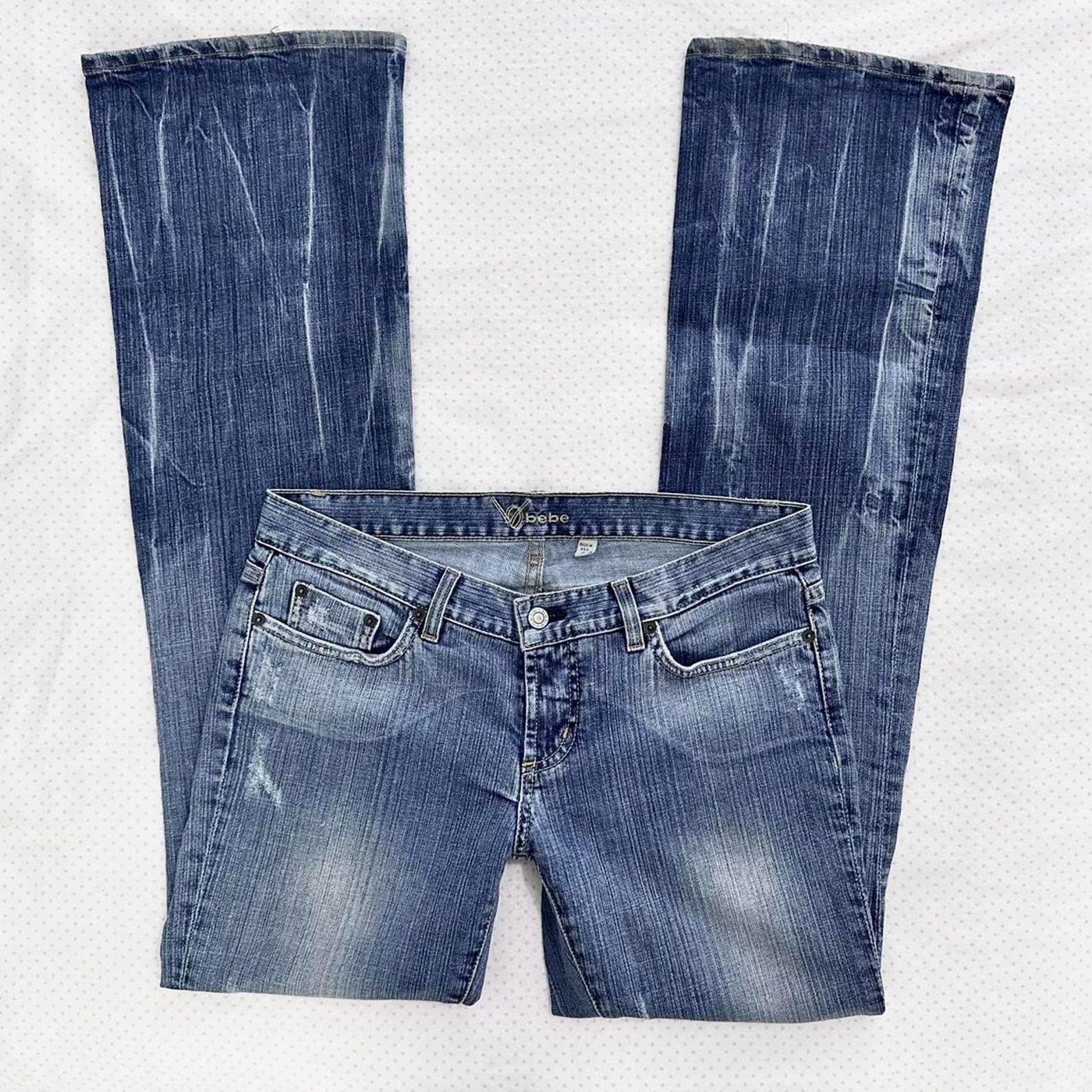 Bebe 2000s Embellished Medium Low Rise Bootcut Jeans. Vintage Grunge ...