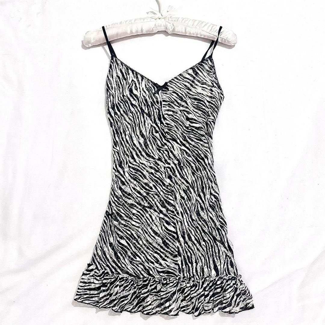 Victoria’s Secret 2000’s Sheer Zebra Babydoll Lingerie Dress. Flawless ...