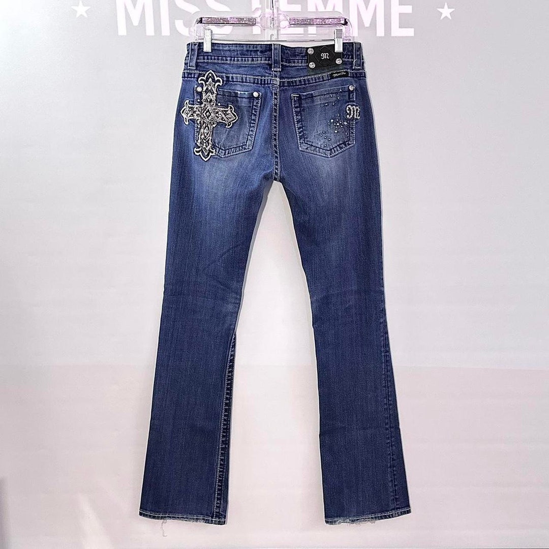 Miss Me Cross Embellished 2000s Low Rise Bootcut Jeans. Gorgeous ...