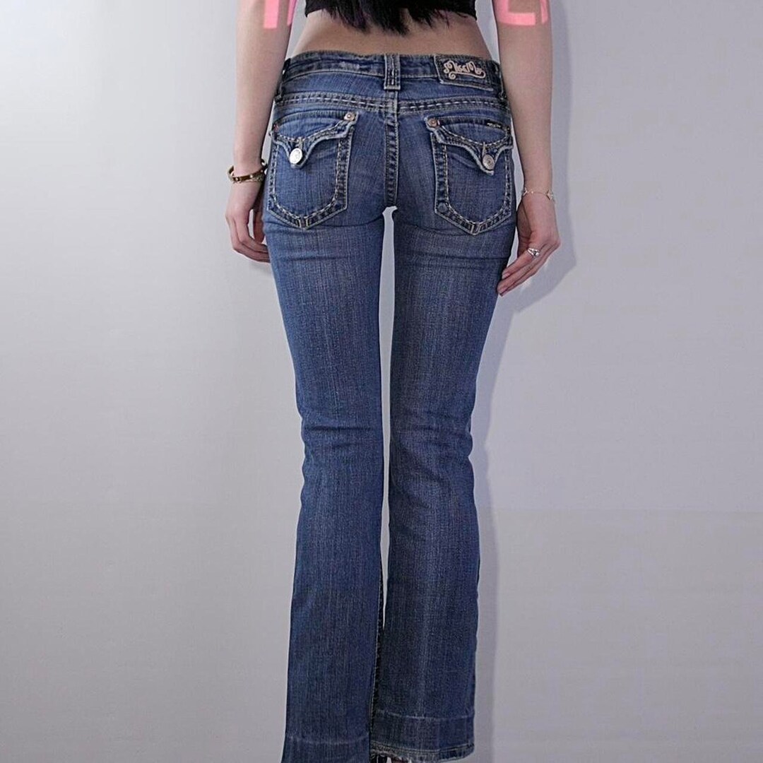 Miss Me 2000s Medium Wash Low-rise Bootcut Jeans. Vintage Casual Grunge ...