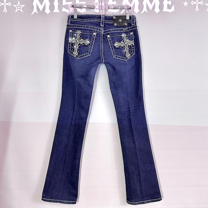 Miss Me Cross Embellished 2000s Low Rise Bootcut Jeans Gorgeous Vintage ...