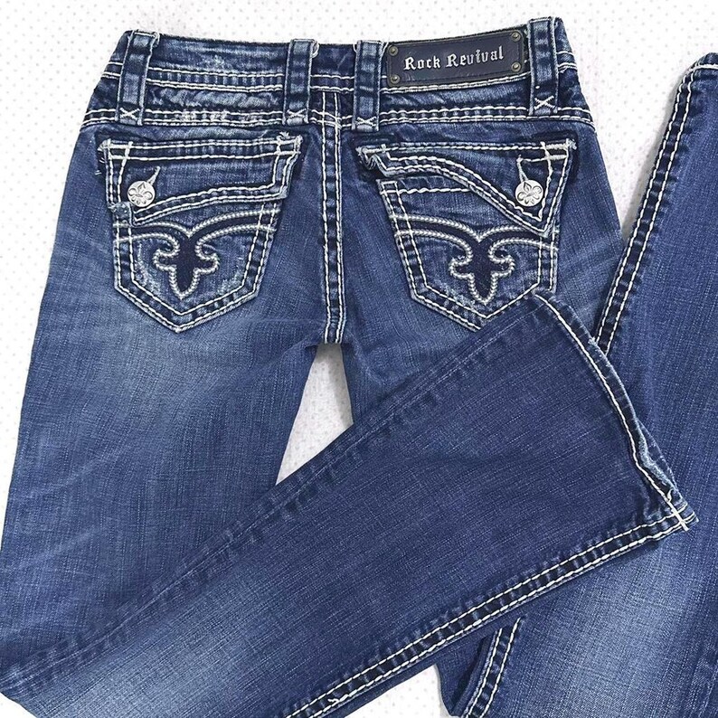 Rock Revival Medium Wash 2000s Low Rise Boot Cut Jeans. Stunning Grunge ...