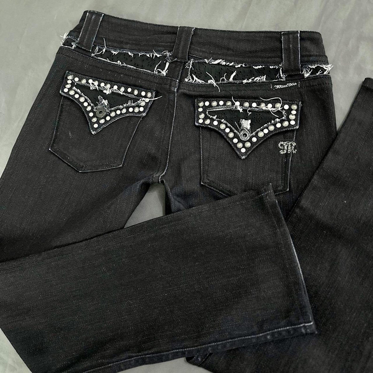 Miss Me 2000s Black Wash Eyelet Low-rise Bootcut Jeans. Flawless ...
