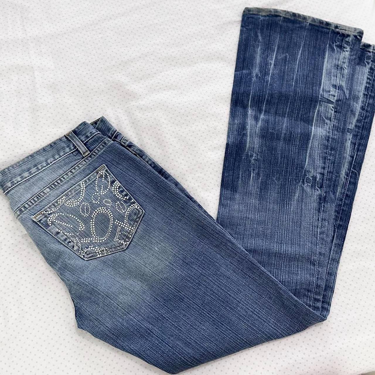 Bebe 2000s Embellished Medium Low Rise Bootcut Jeans. Vintage Grunge ...