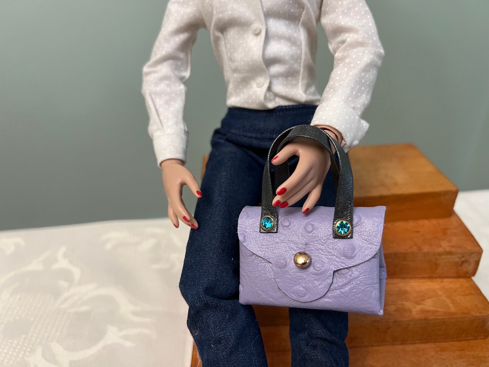 Ostrich Leather Doll Purse/fashion Handbag for 16" Dolls/italian ...