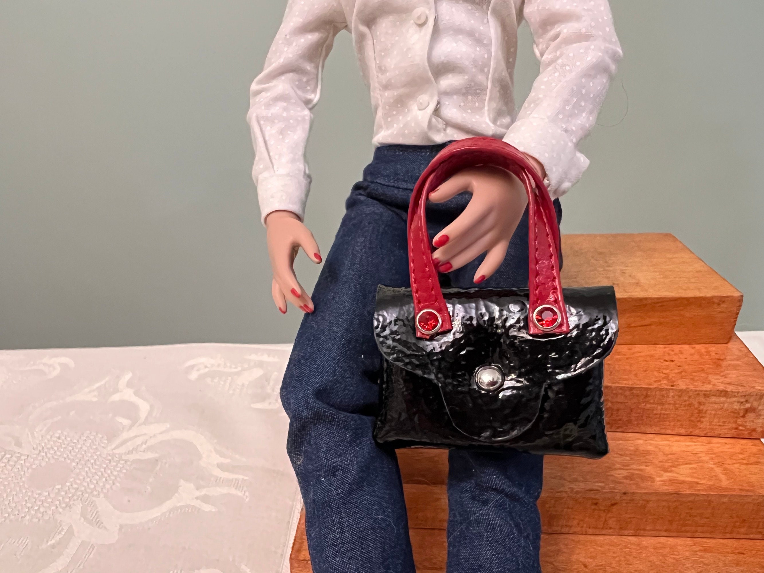 Ostrich Leather Doll Purse/fashion Handbag for 16" Dolls/italian ...