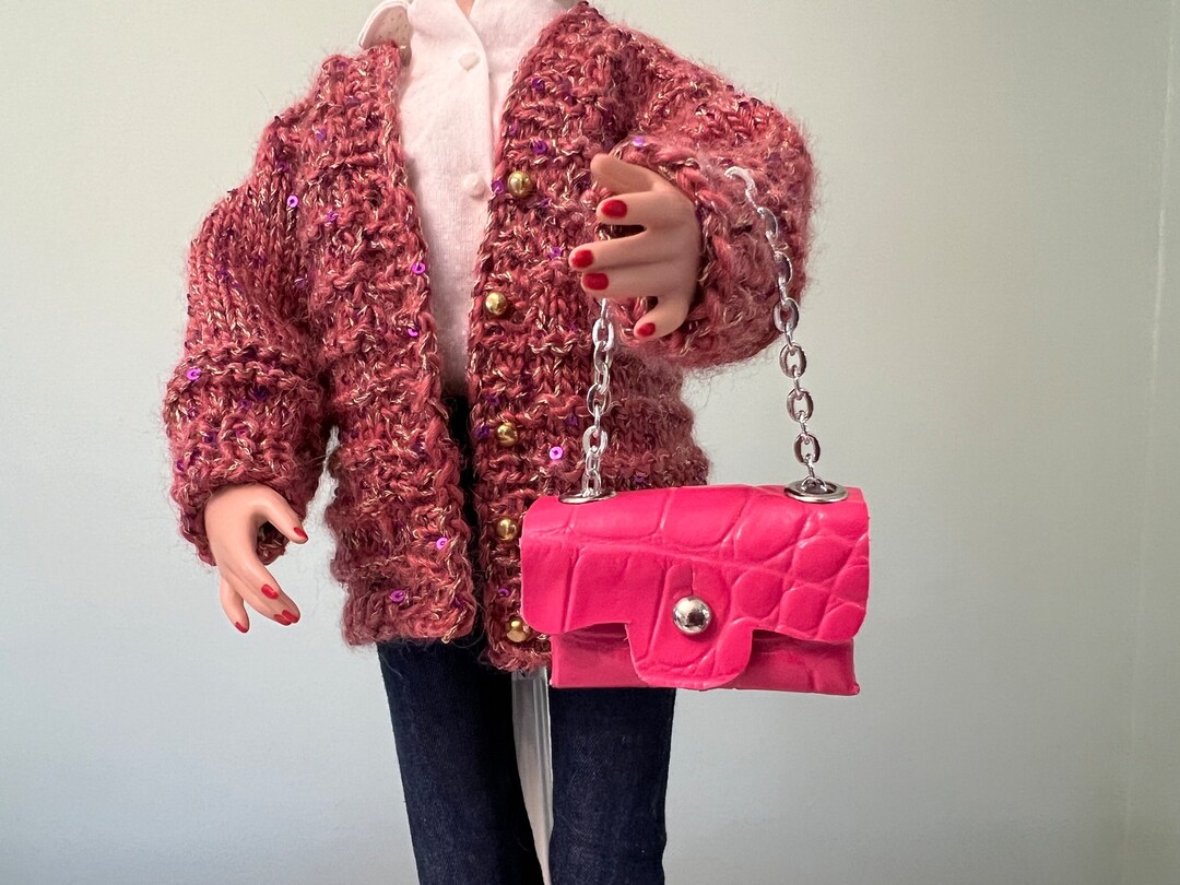 Miniature Italian Leather Doll Purse With Chain Handle - Etsy