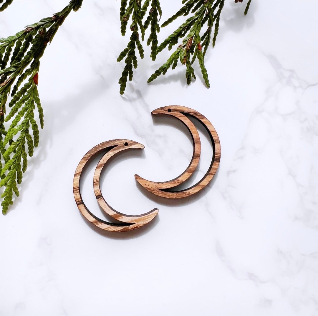 Zebrawood Moon Laser Cut Earring Frame - Etsy