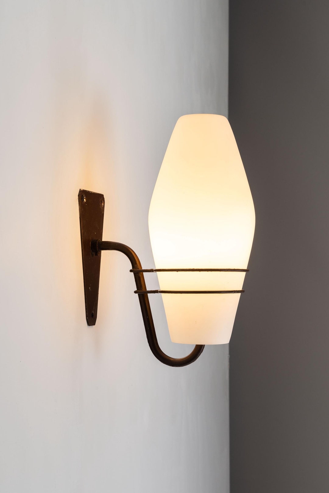 Large Outdoor Lamp Made From Metal and Opal Glass - Etsy