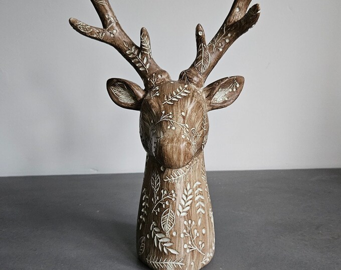 Stag Head Christmas Xmas Ornament | Wood Nordic Scandi Scandinavian ...