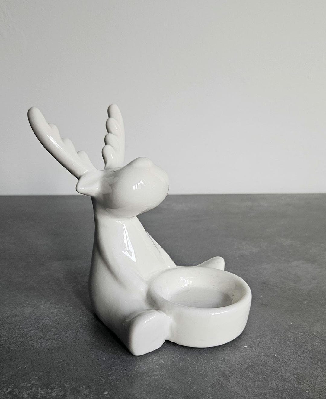 Ceramic Reindeer Tea Light Holder Ornament | Home Decor Christmas ...