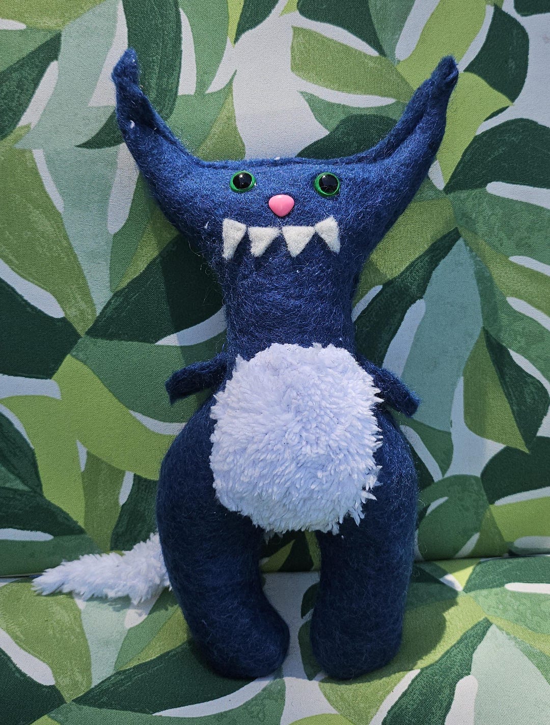Bonzi the Bashful Felt Wool Monster Cat Plush With Wizard Cloak ...