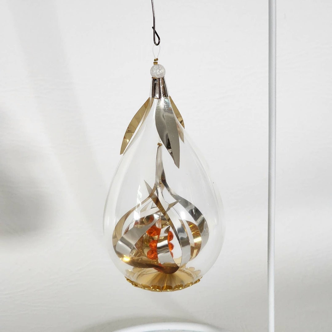 Vintage Resl Lenz Glass & Foil Diorama Spinner Christmas - Etsy