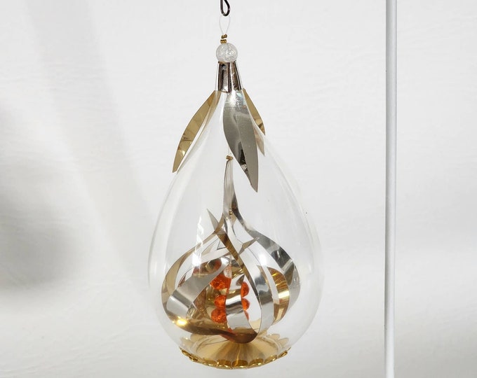 Vintage Resl Lenz Glass & Foil Diorama Spinner Christmas Ornament W ...