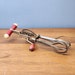Vintage A&J Ekco Hand Crank Egg Beater Mixer With Red and White Wooden ...