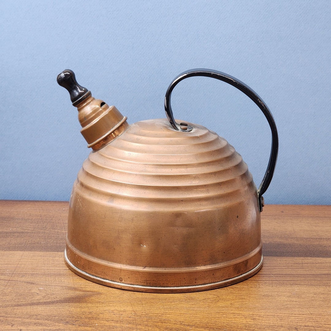 Vintage Bee Hive Copper Tea Kettle With Black Handle & Spout - Etsy