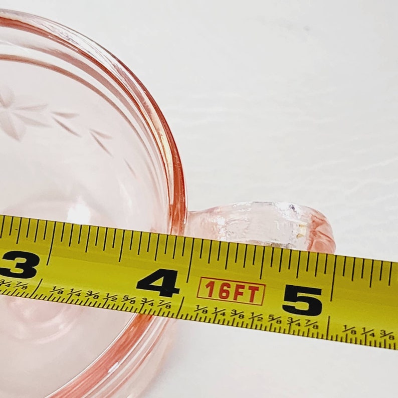 Vintage Footed Pink Depression Glass Creamer Pitcher Etched Daisy ...