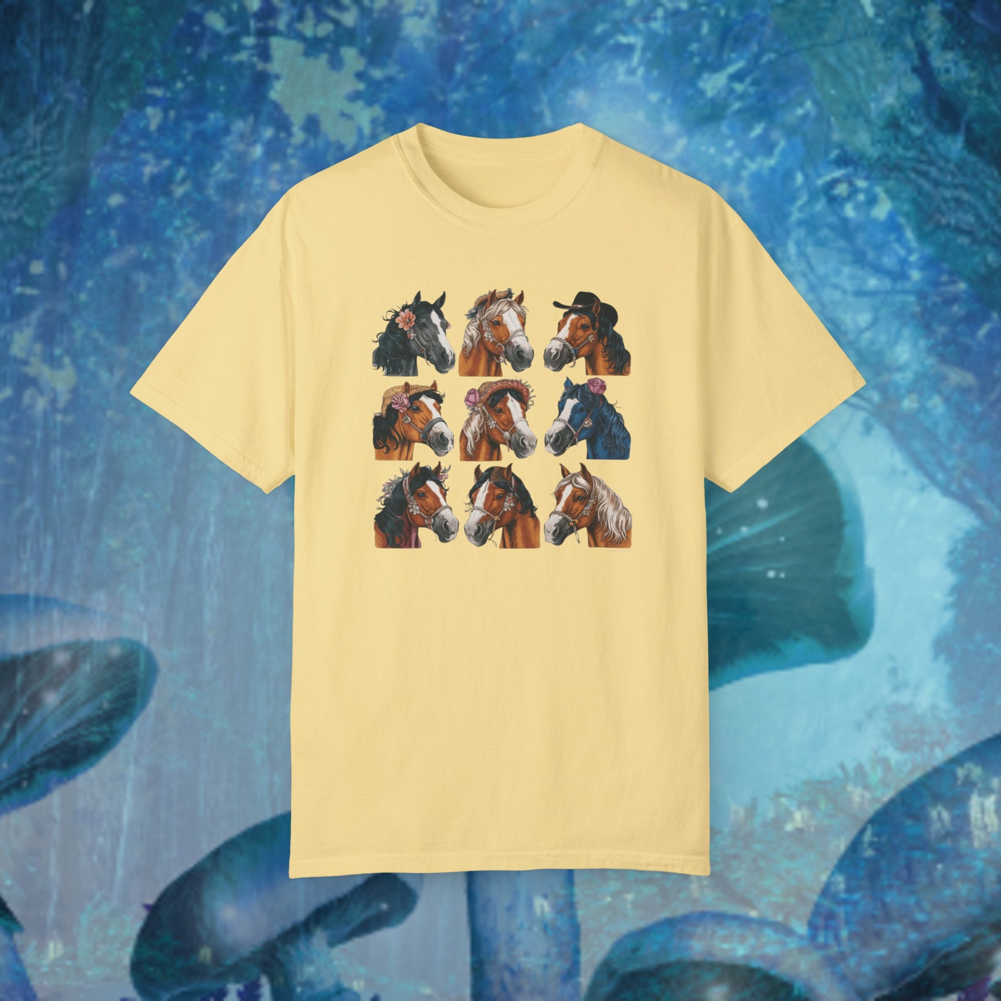 Horse-tastic Block Print T-shirt, Colorful Horse Shirt, Unique Horse ...