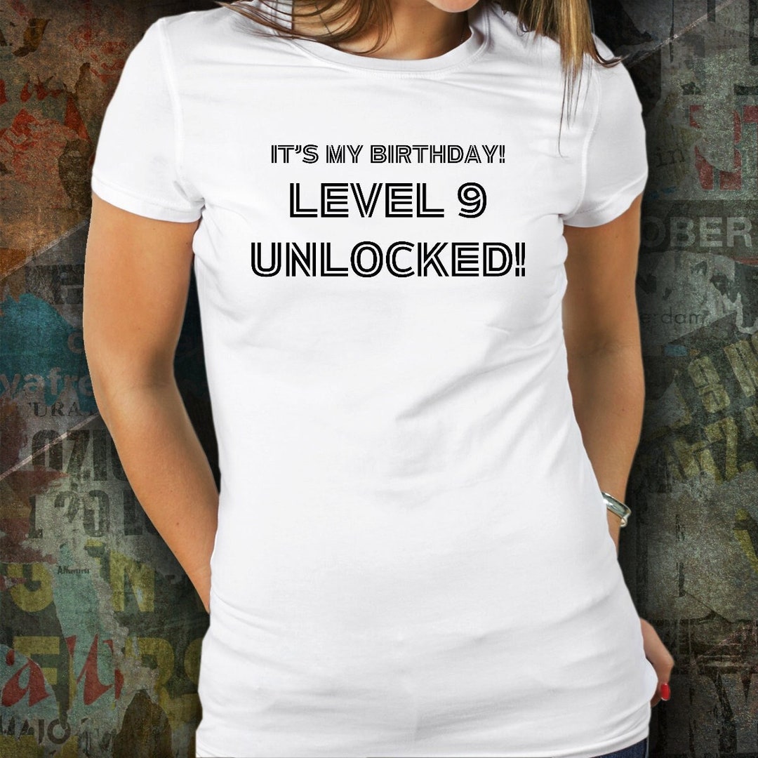 9 Year Old Birthday Gamer Tee, Level 9 Unlocked, Gaming Celebration ...