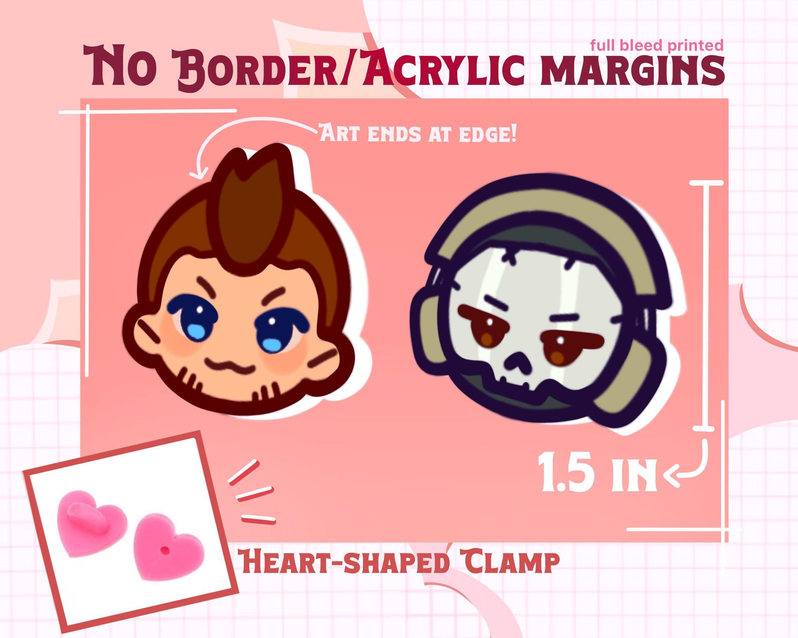 COD Soap & Ghost Chibi Acrylic Pins (full-bleed) - Etsy