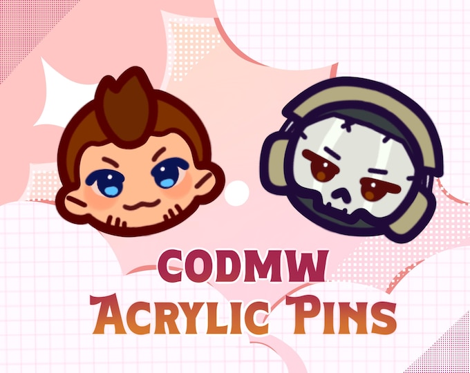 COD Soap & Ghost Chibi Acrylic Pins (full-bleed) - Etsy
