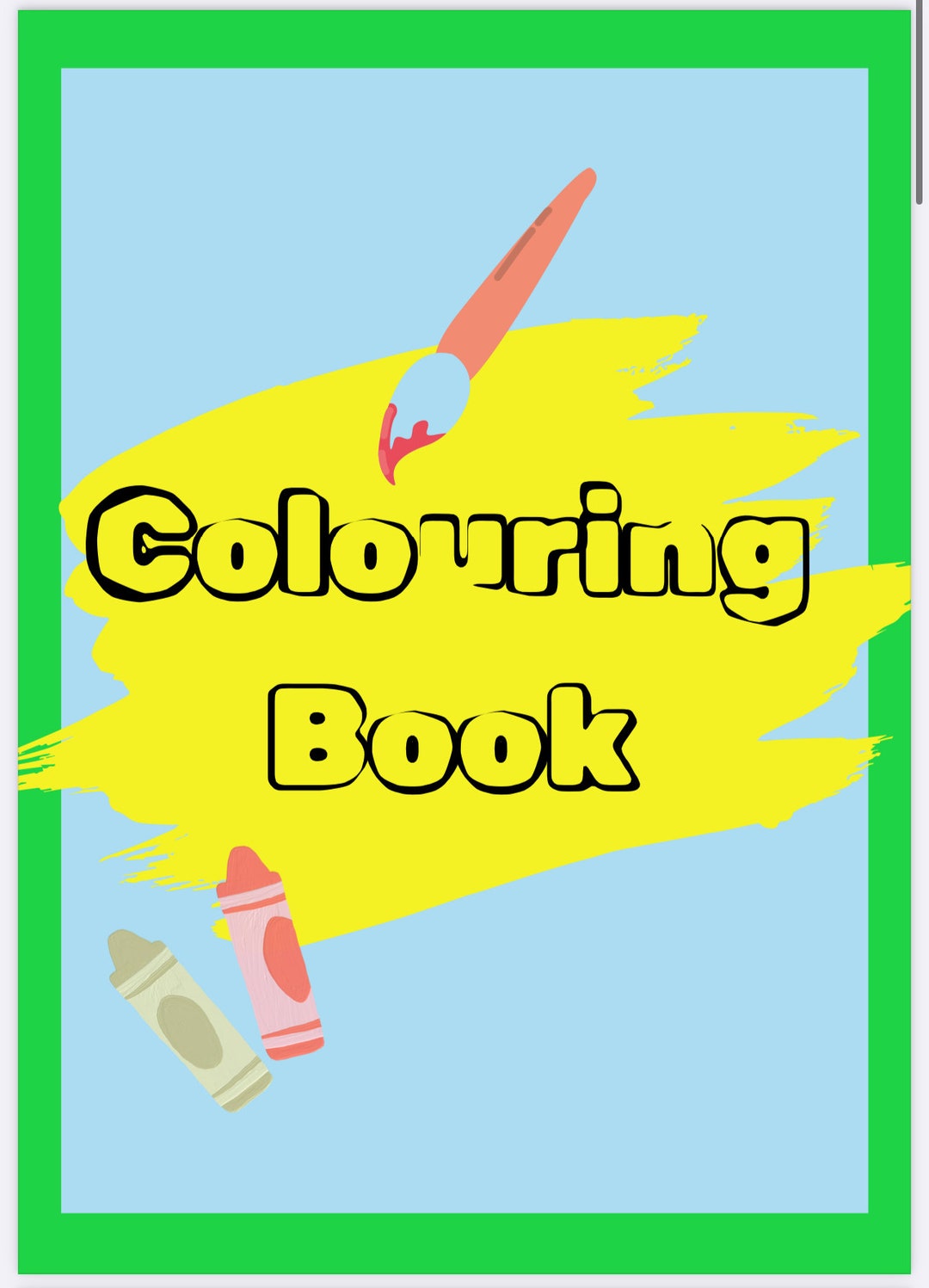 Kids Easy Digital Colouring Book - Etsy