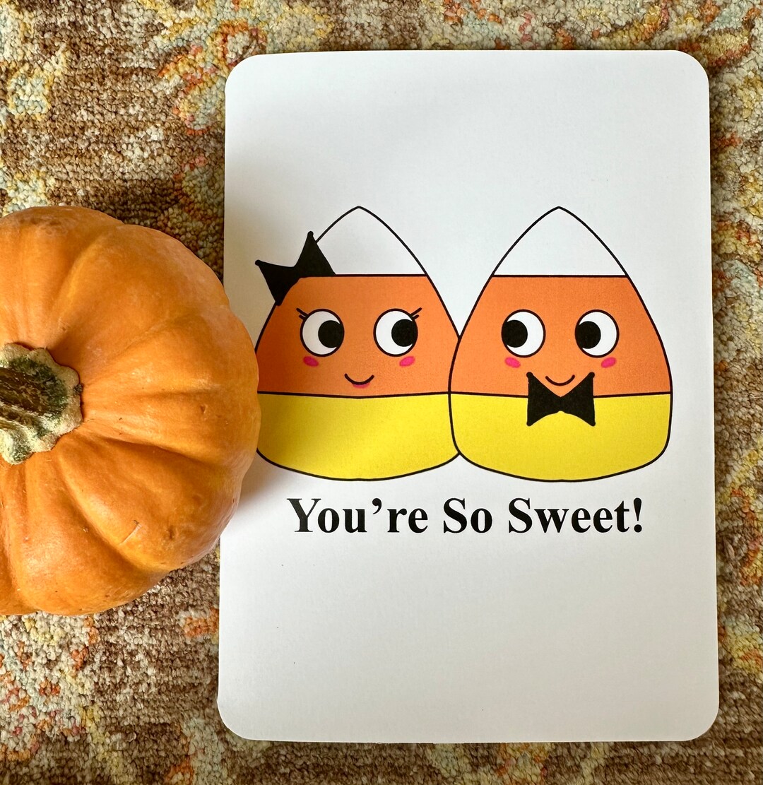 You're so Sweet Candy Corn Halloween Greeting Card - Etsy