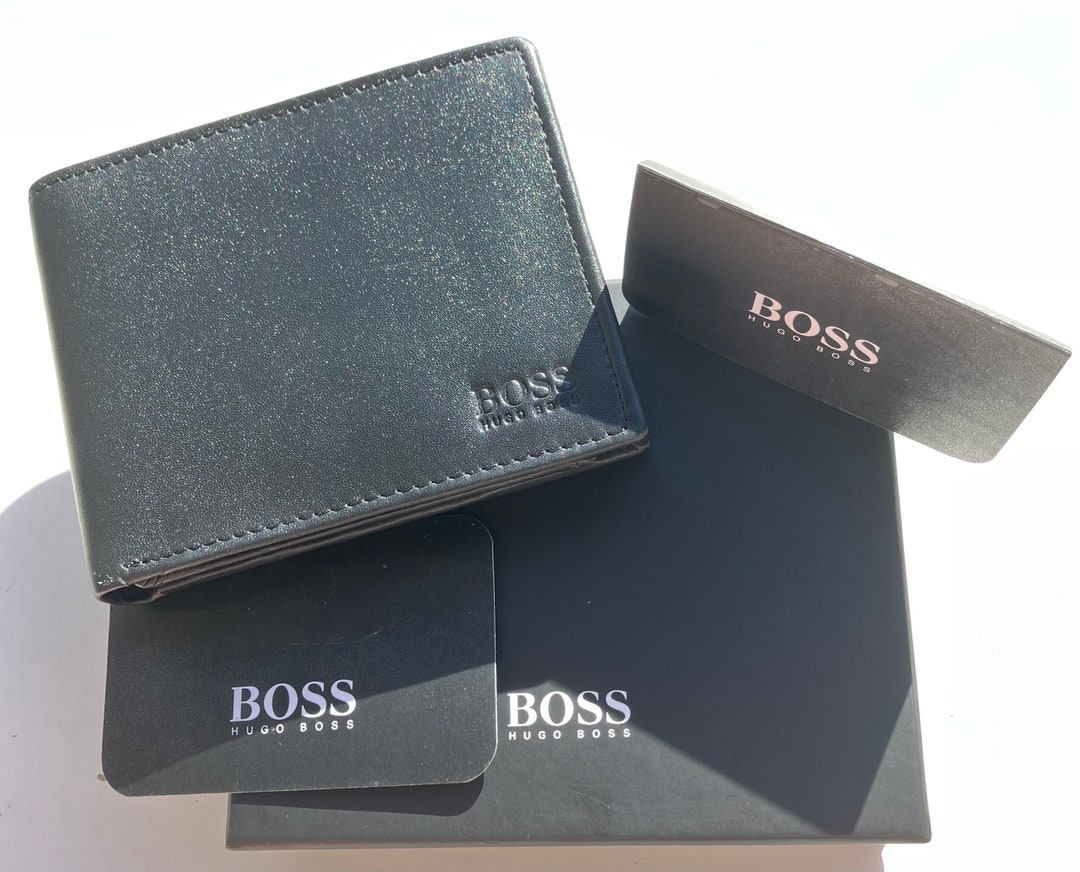 Hugo Boss Wallet Mens Trifold Leather Wallet Card Holder Arezzo - Etsy UK