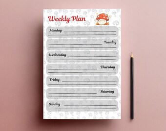 Printable Mushroom Weekly Planner - Etsy