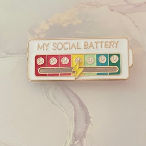 Social Battery Enamel Pins - Etsy