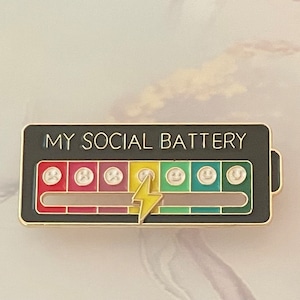 Social Battery Enamel Pins - Etsy