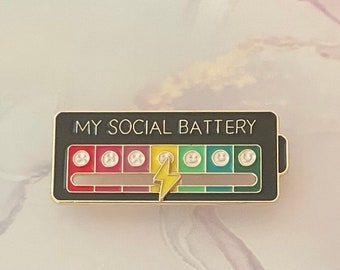 Ver. 2 (no Emoji) of the Original Social Battery Sliding Enamel Pin ...
