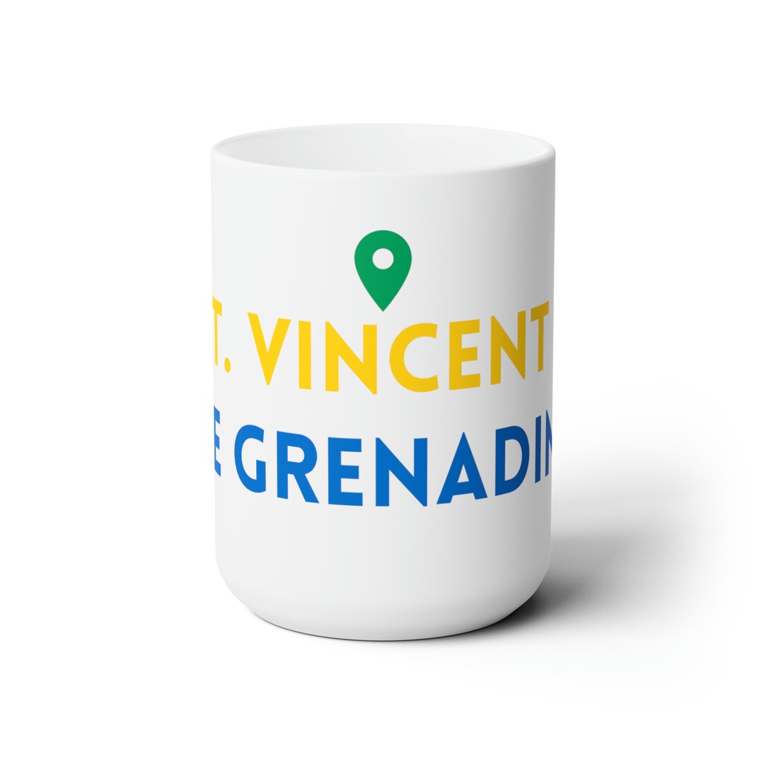 St. Vincent + the Grenadines Pin Drop White Mug - Etsy
