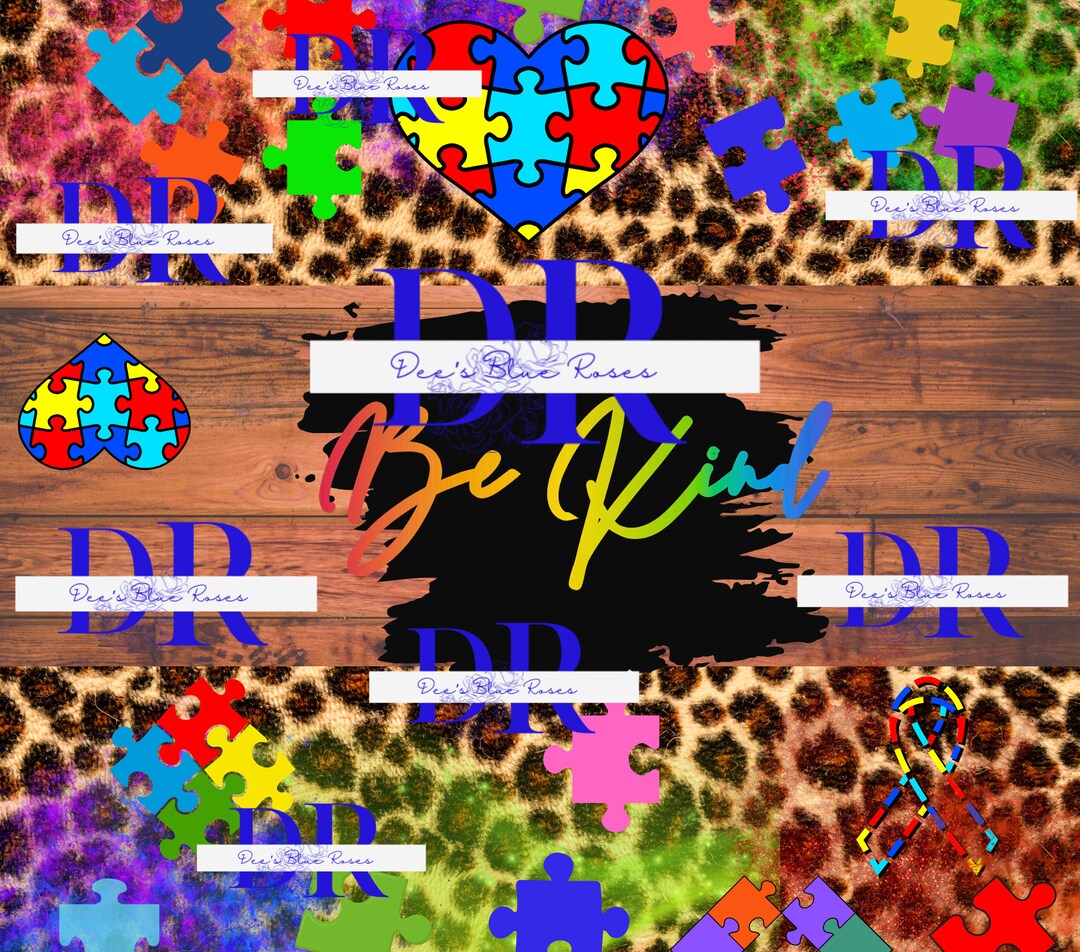 Be Kind Autism Awareness Tumbler Wrap - Etsy