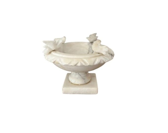 Vintage Alabaster Bird Bath With All 4 Birds - Etsy