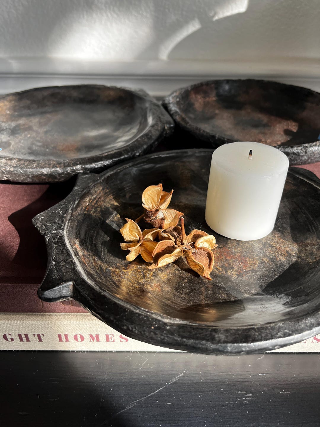 Vintage Stone Black Bowl Hand Carved Plate - Etsy