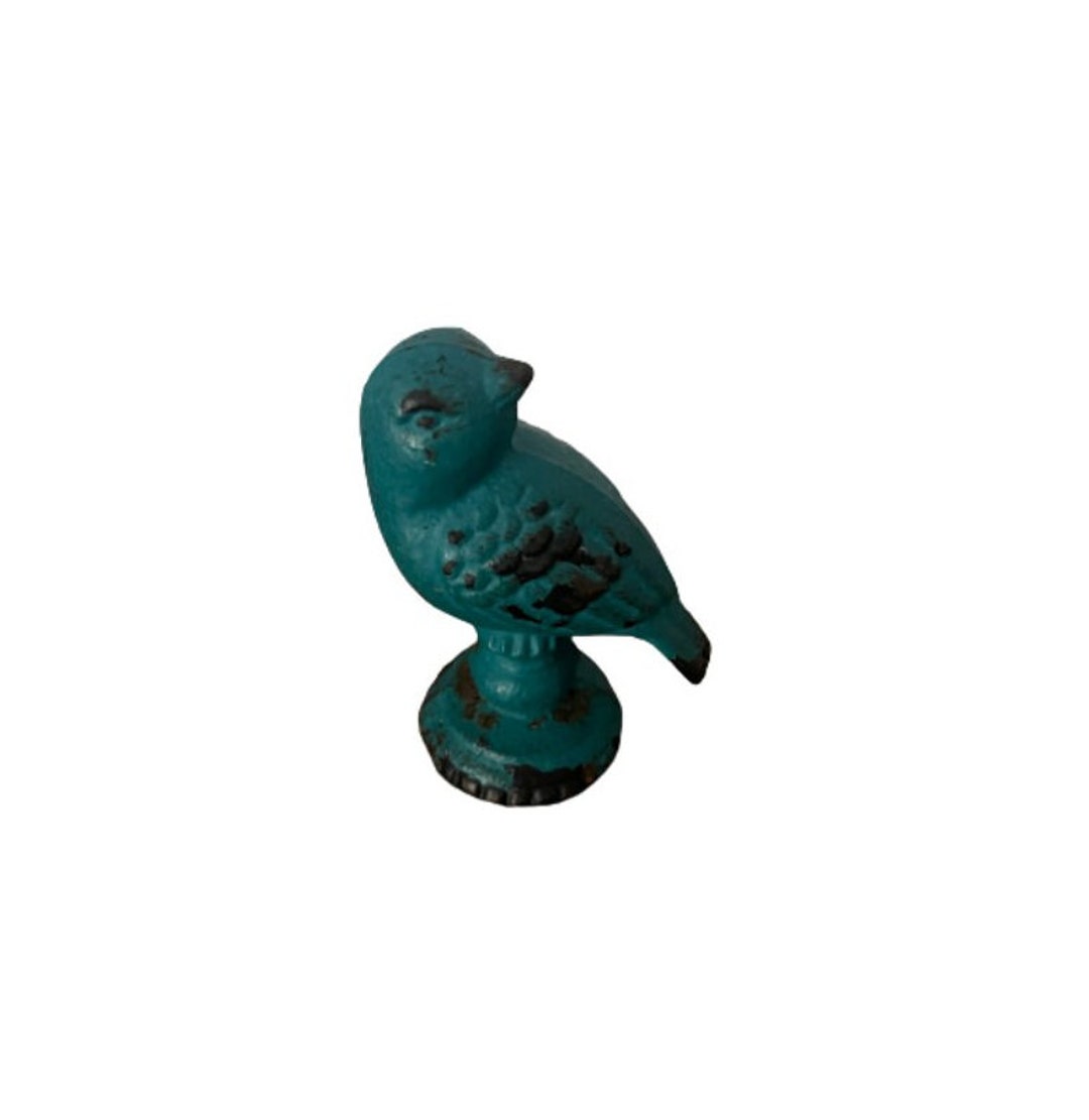 Turquoise Cast Iron Bird Statue - Etsy