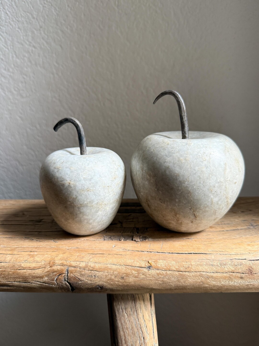 Set of 2 Vintage Marble Apples - Etsy
