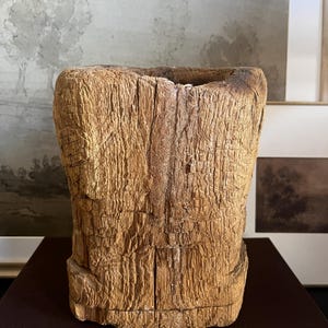 Large Rustic Wooden Mortar Grinder Candle - Etsy