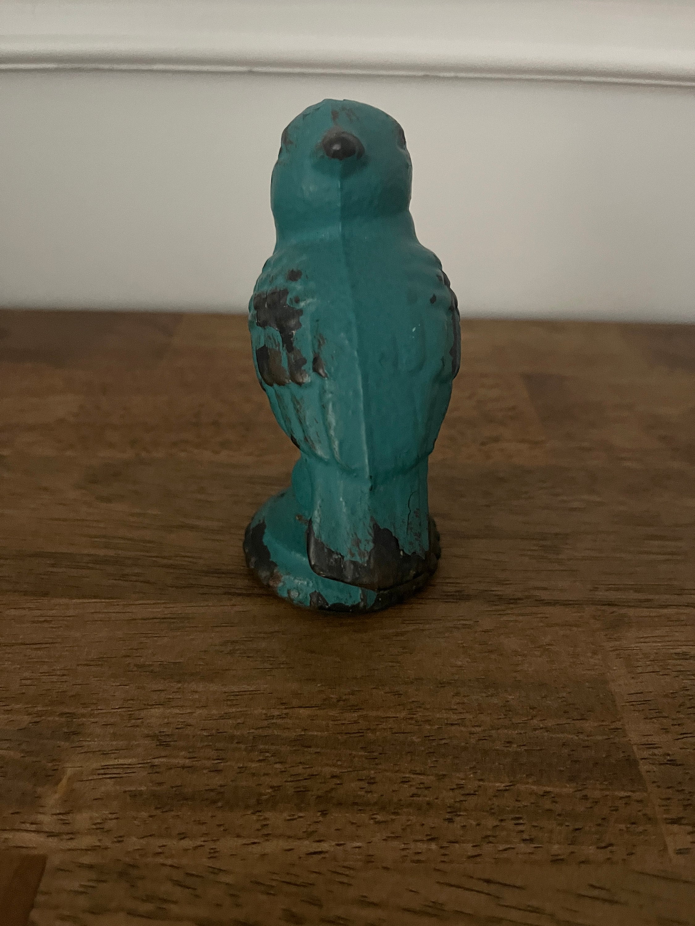 Turquoise Cast Iron Bird Statue - Etsy