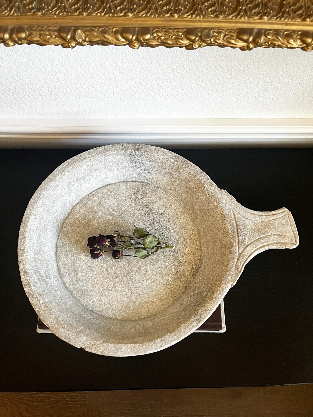 Large Antique Stone Parat Tray With Handle - Etsy