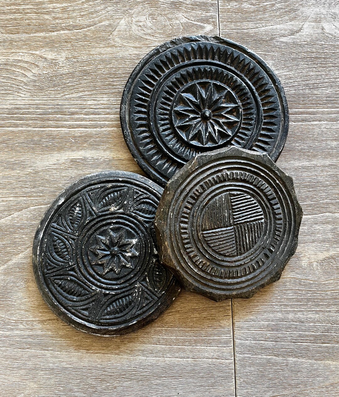 Antique Black Stone Biscuit Mold Large - Etsy
