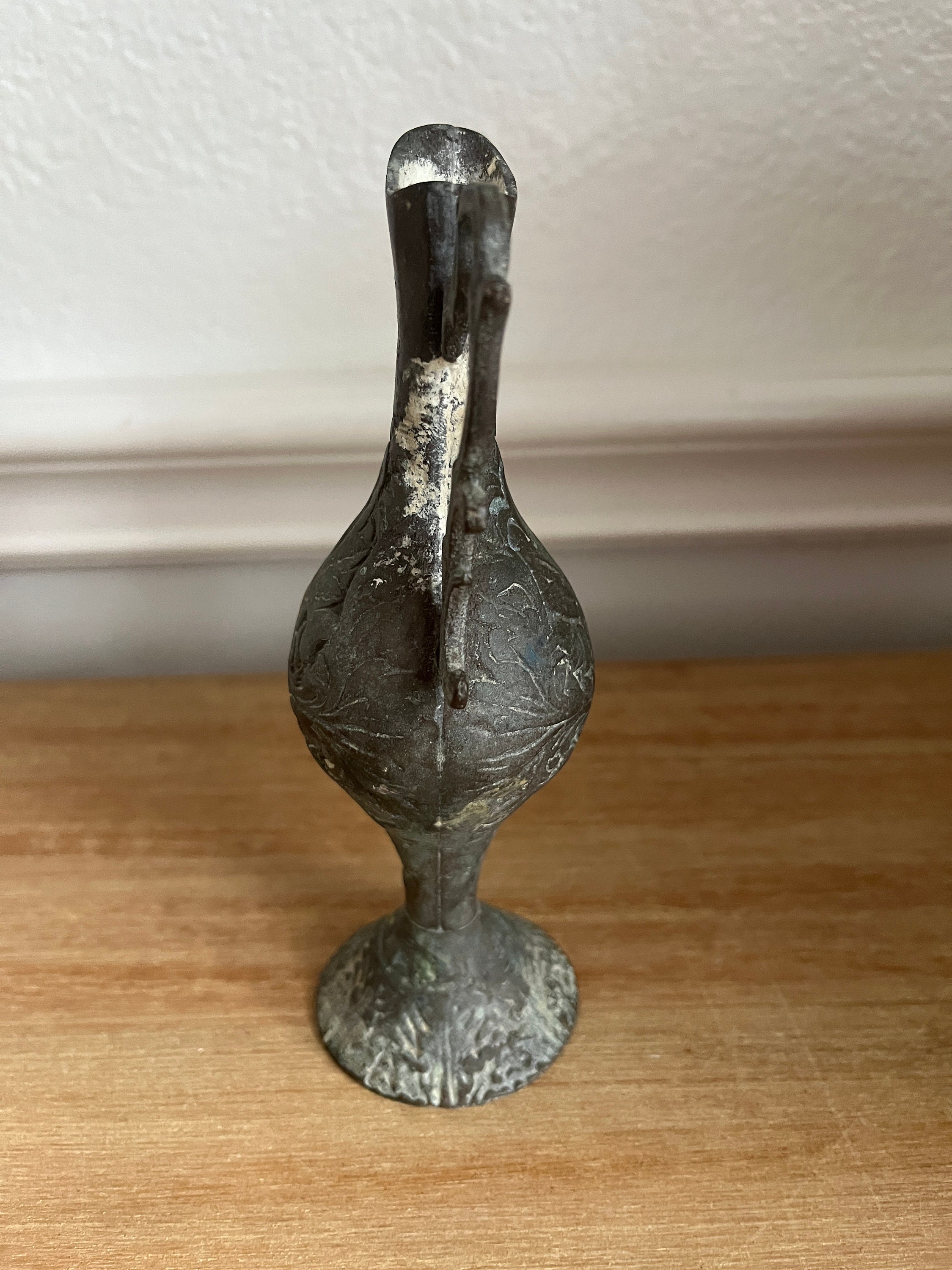 Unique Antique Ornate Victorian Ewer Pitcher Bronze or Brass Floral ...