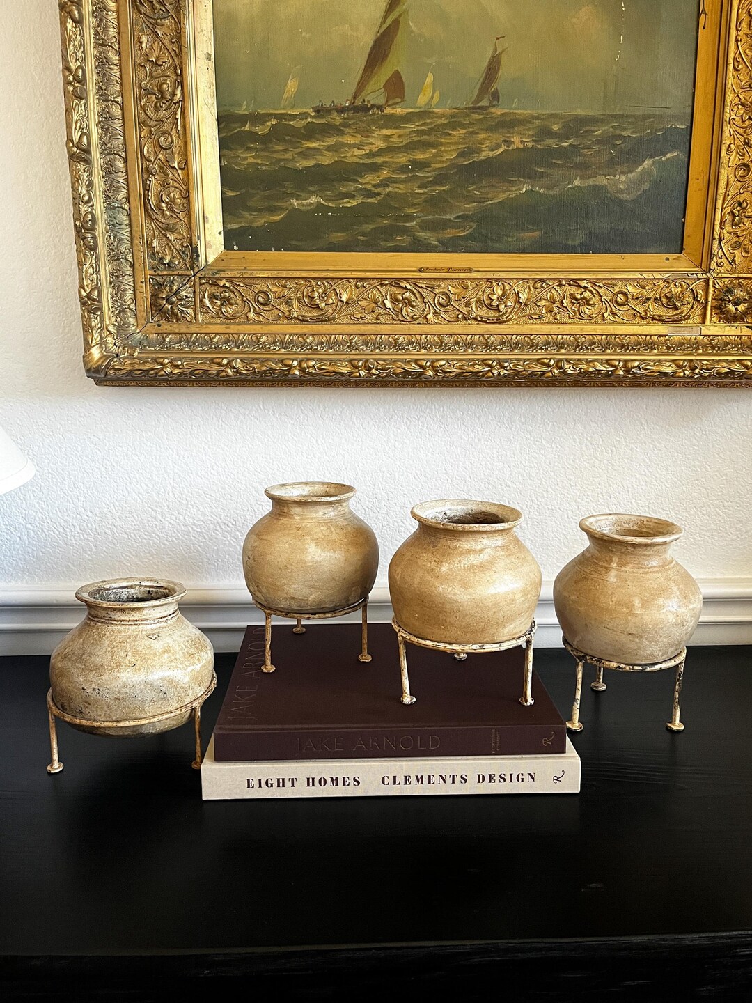 Small Vintage Clay Pot Vessel With Stand - Etsy