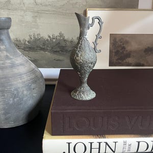 Unique Antique Ornate Victorian Ewer Pitcher Bronze or Brass Floral ...