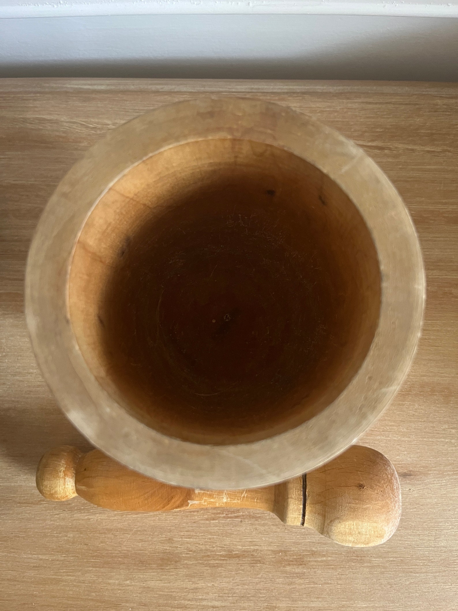 Vintage Large Wood Mortar and Pestle Made in Italy Primitive Decor - Etsy