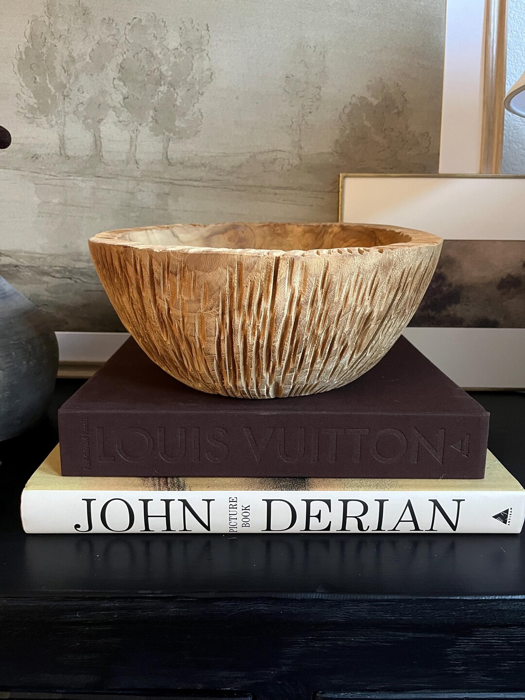 Live Edge Hand Carved Wood Bowl - Etsy