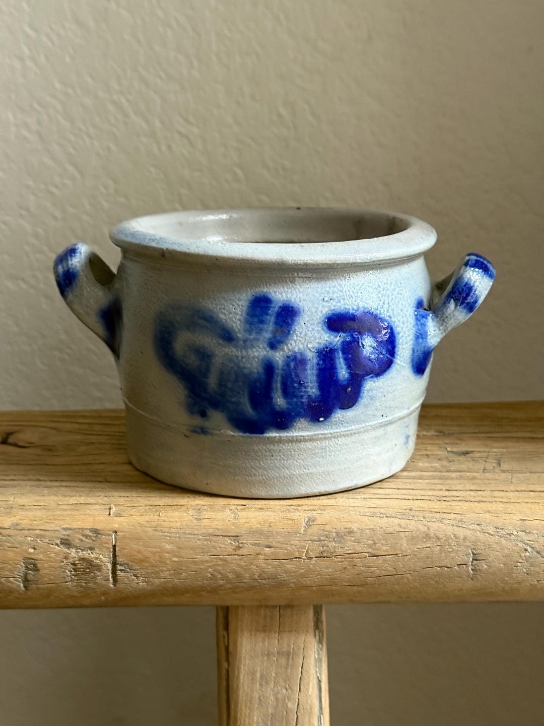 Vintage French Confit Pot Alsace Blue Glaze - Etsy