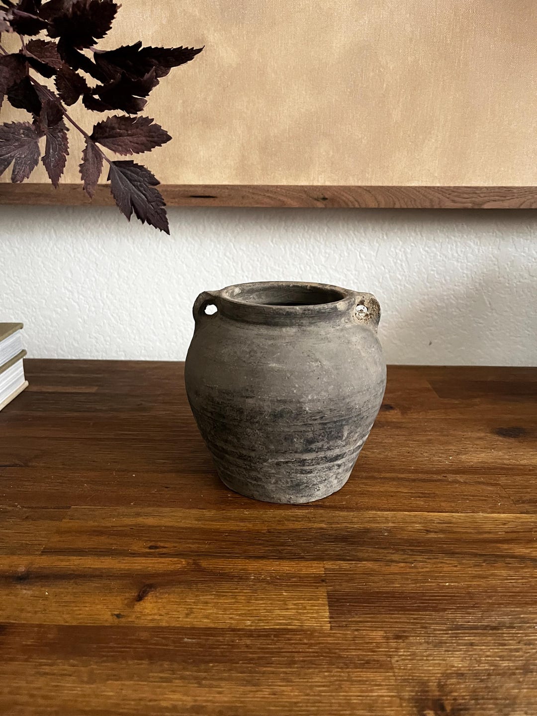 Small Vintage Clay Pot With Handles - Etsy