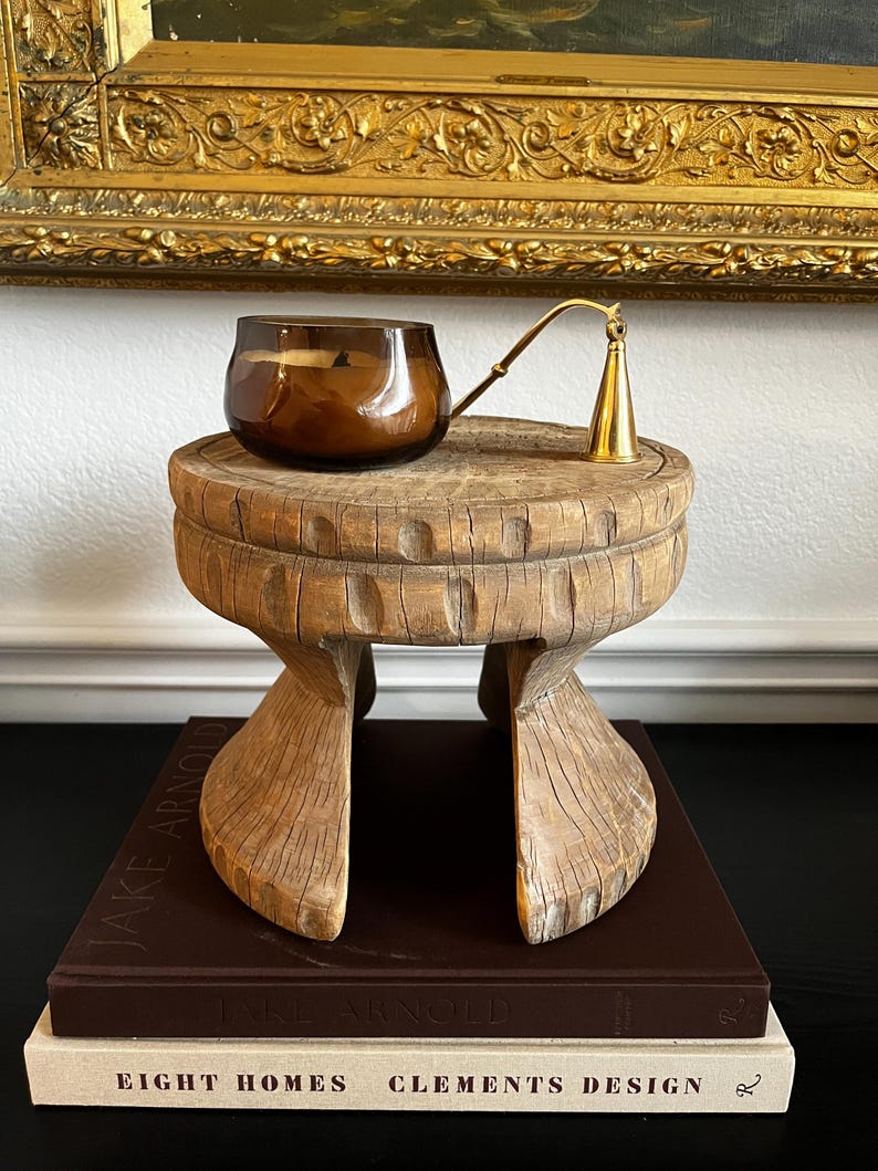 Vintage Carved Wood Mini Stool - Etsy
